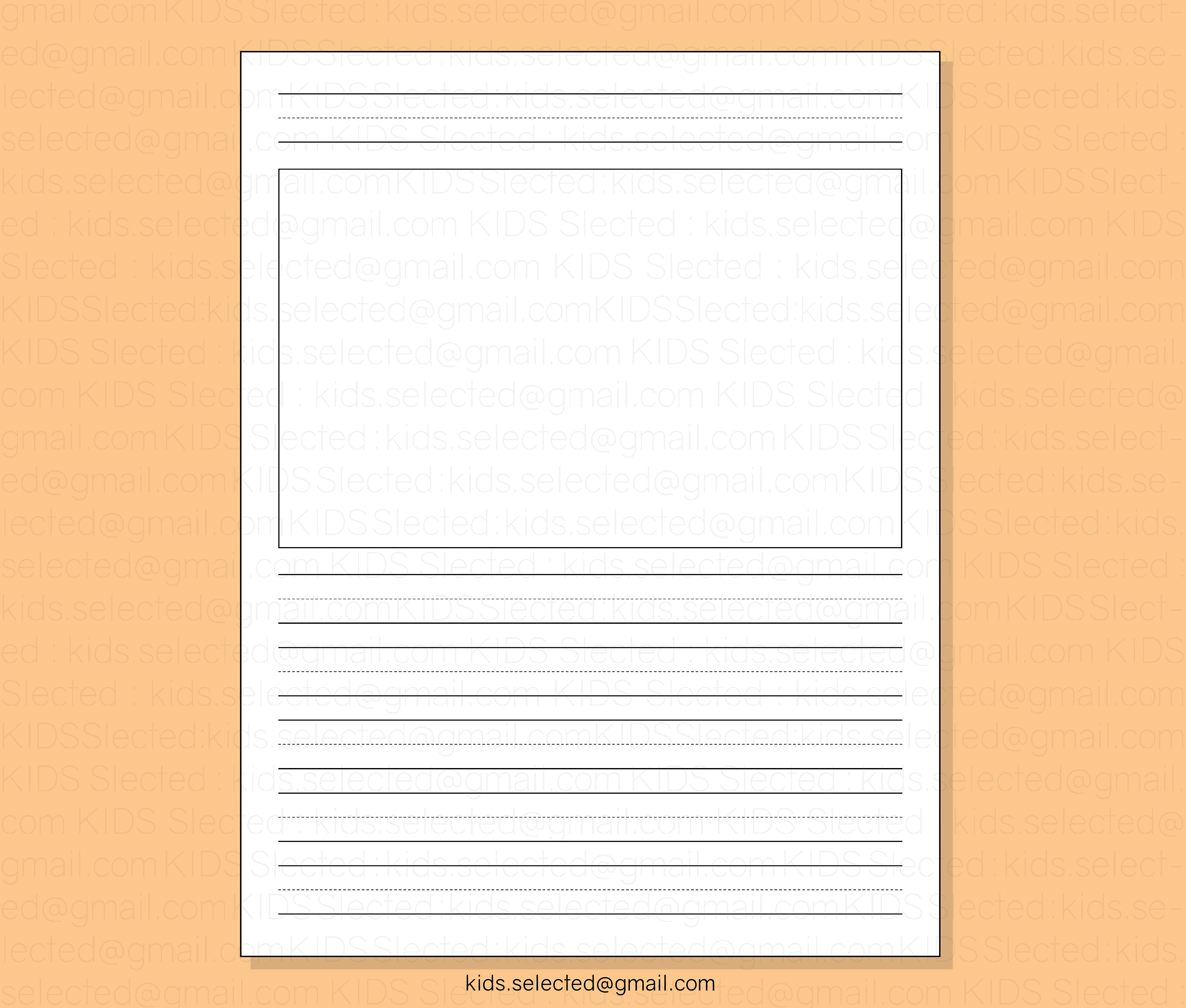Kindergarten Lined Paper With Drawing Space