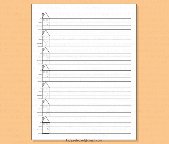 Writing Paper for Kindergarten Printable Pdf Digital Instant - Etsy