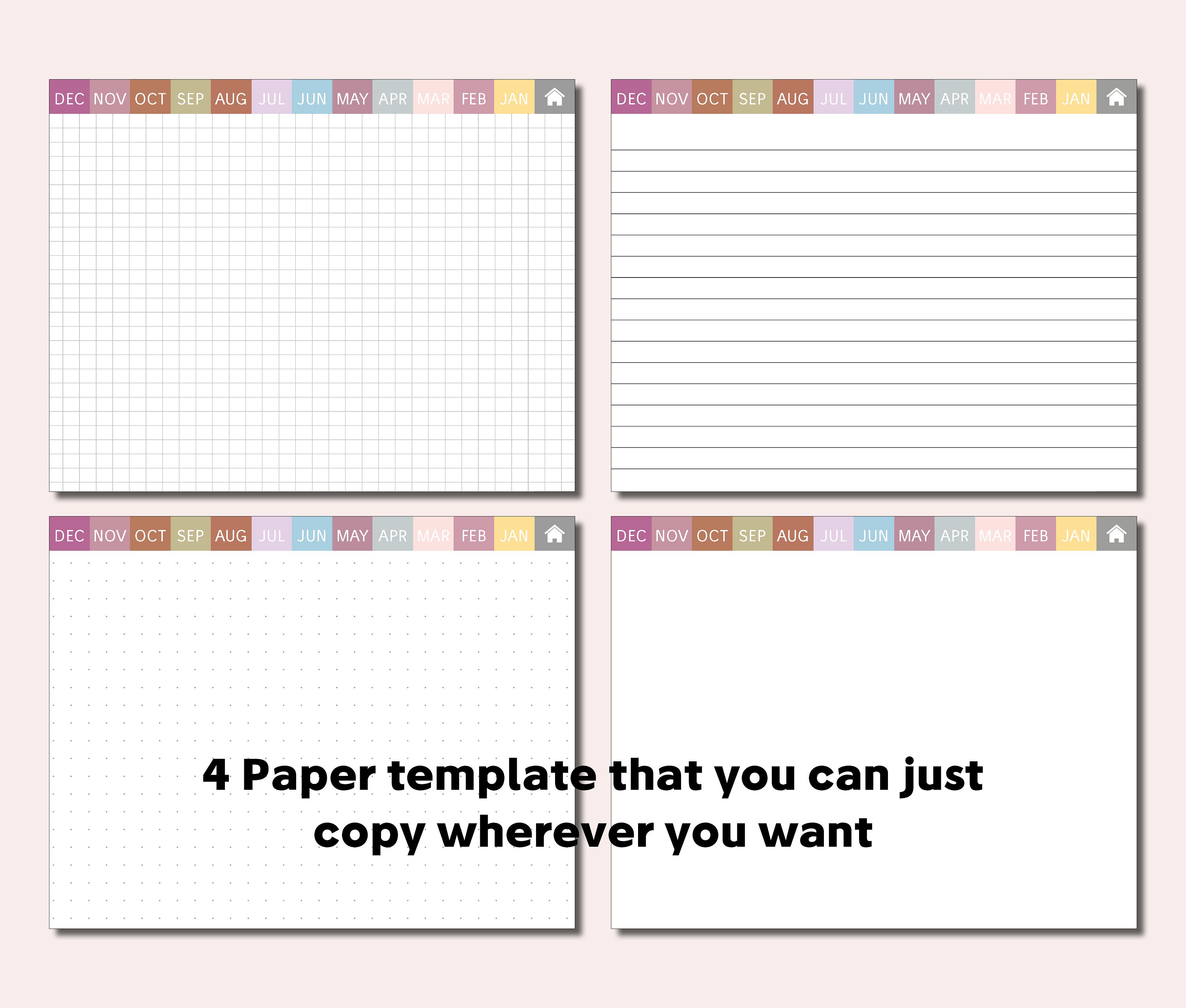 Monthly habit Tracker Digital Notebook 12 Hyperlinked Tabs for | Etsy