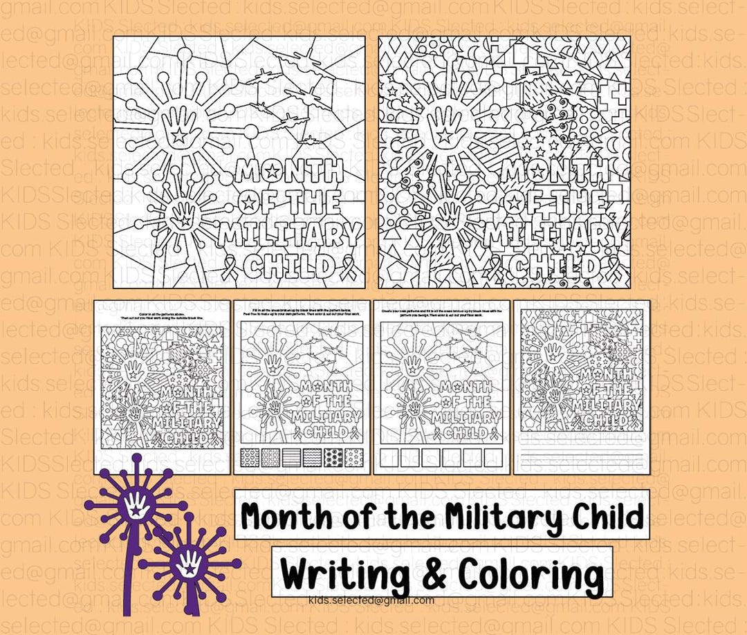 Month of the Military Child Coloring Pages Pop Art Activities Bulletin ...