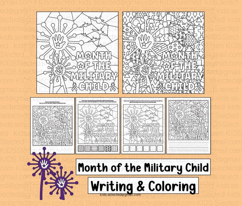 Month of the Military Child Coloring Pages Pop Art Activities Bulletin ...