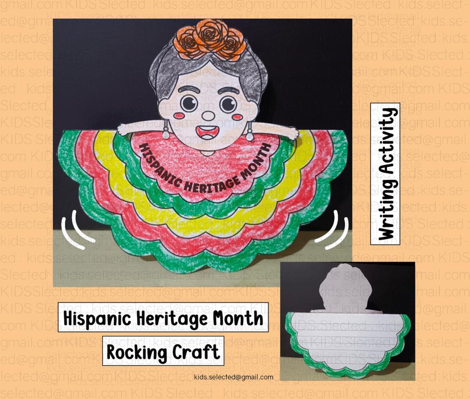 Hispanic Heritage Month Craft Rocking Template Writing Activities ...