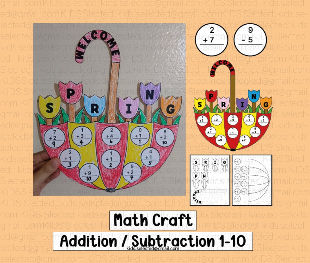 Spring Math Craft Bulletin Board Addition Subtraction Worksheets ...