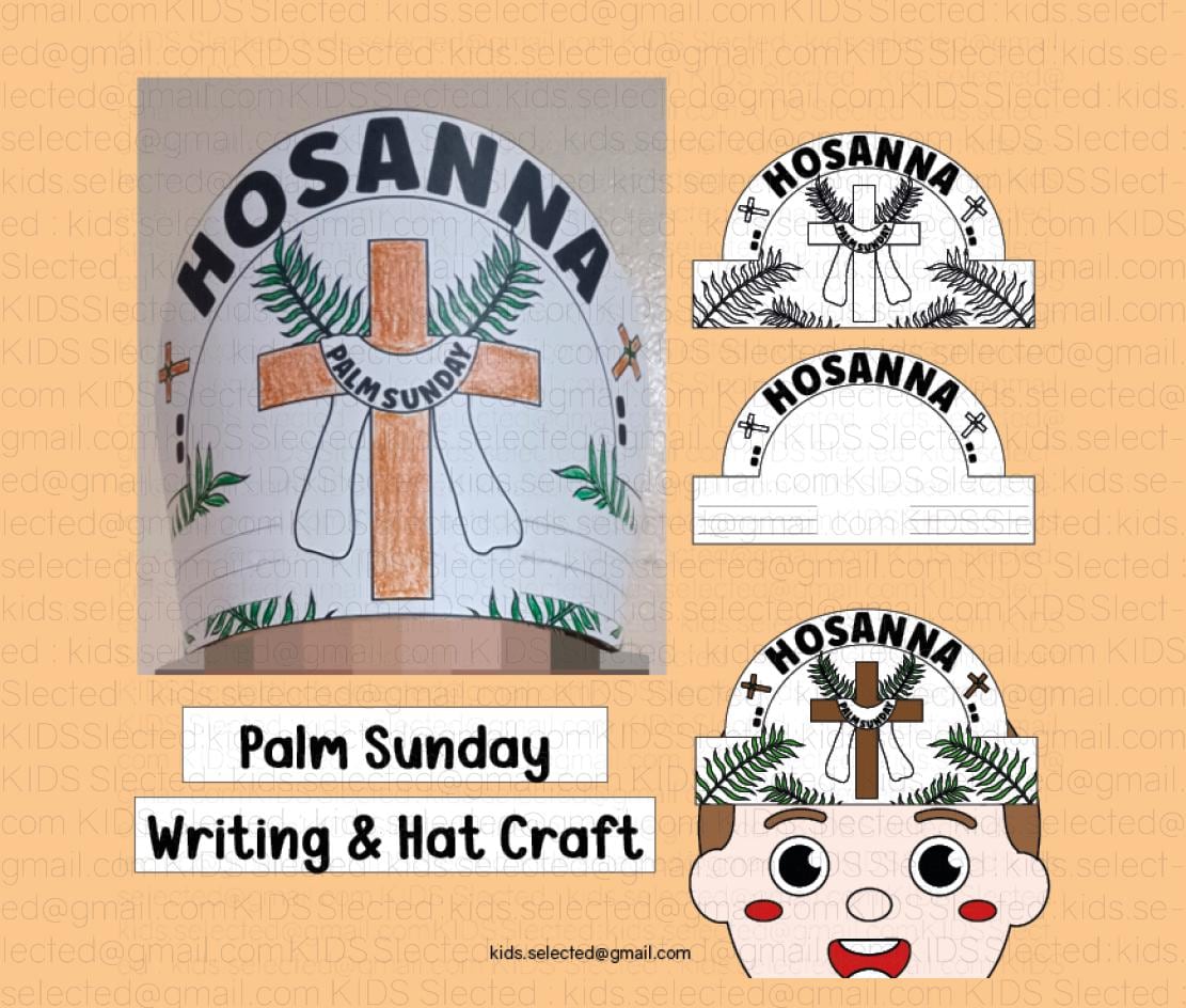 Palm Sunday Crown Hat Craft Headband Template Writing Easter Story ...