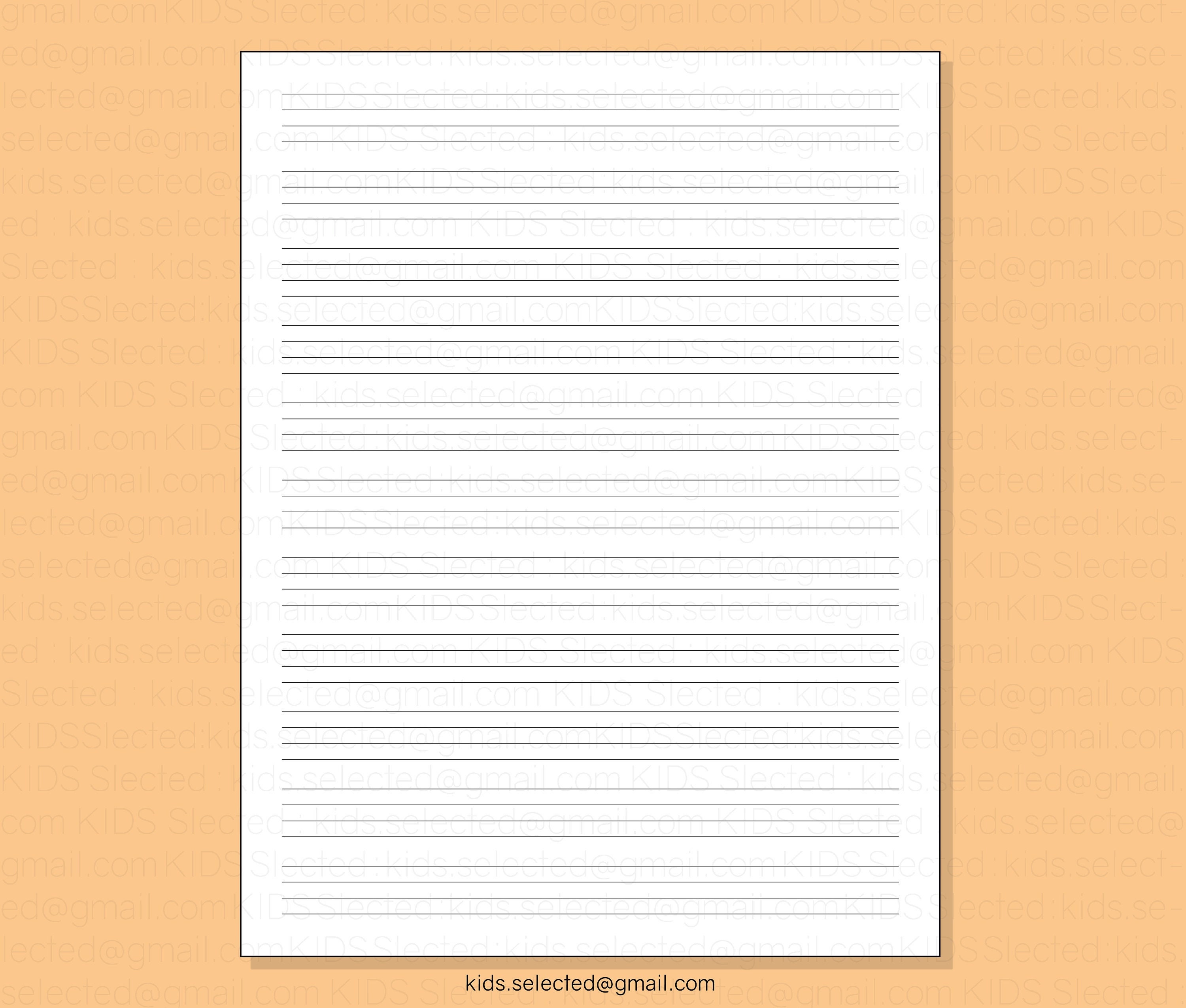4 Lines Writing Paper for Kids Grade 1 Printable Handwriting Practice ...