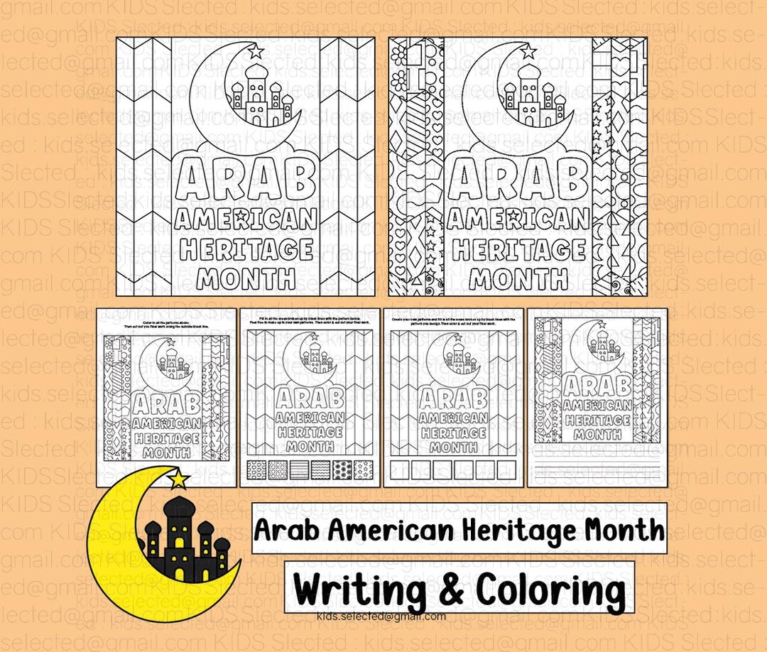 Arab American Heritage Month Coloring Pages Pop Art Activities Bulletin ...