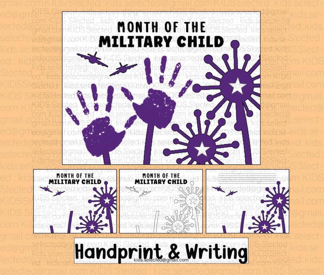 Month of the Military Child Handprint Painting Art Writing Activities ...