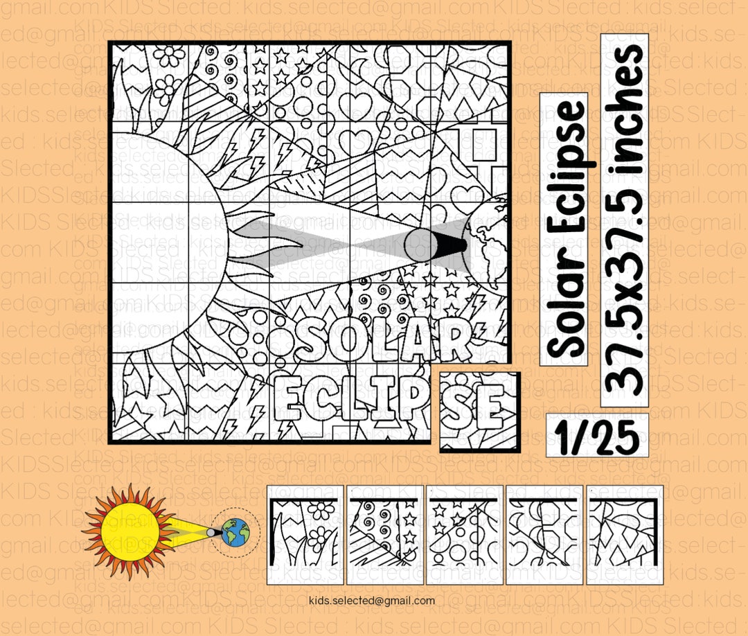 Solar Eclipse 2024 Bulletin Board Coloring Pages Activities Pop Art ...