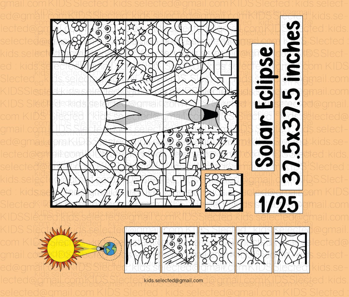 Solar Eclipse 2024 Bulletin Board Coloring Pages Activities Pop Art ...