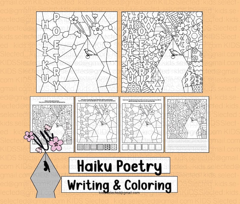 Haiku Poetry Coloring Pages Pop Art Japanese Poem Writing Activities ...