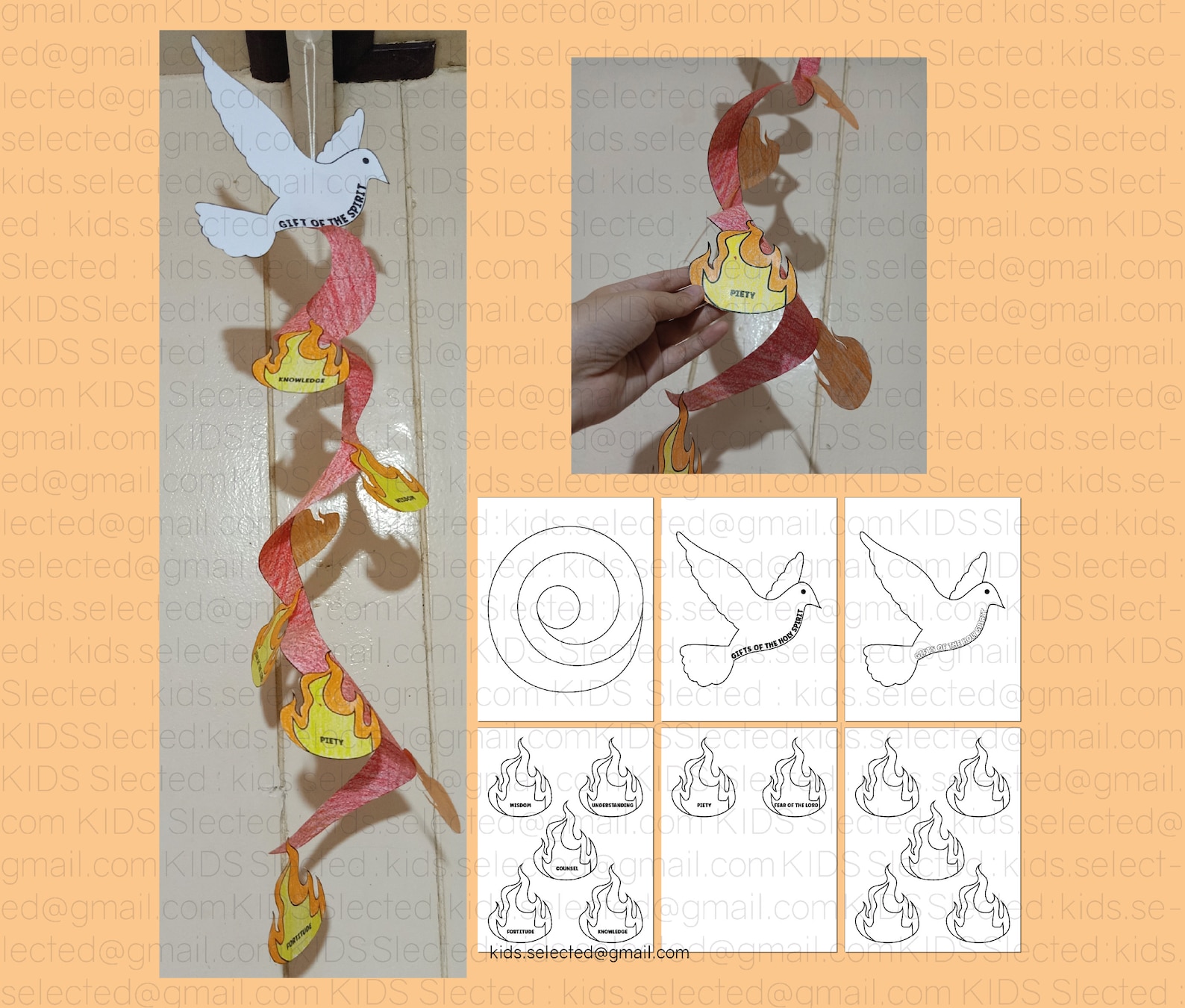 Pentecost Craft for Kids Gifts of Holy Spirit Activities Bulletin Board ...