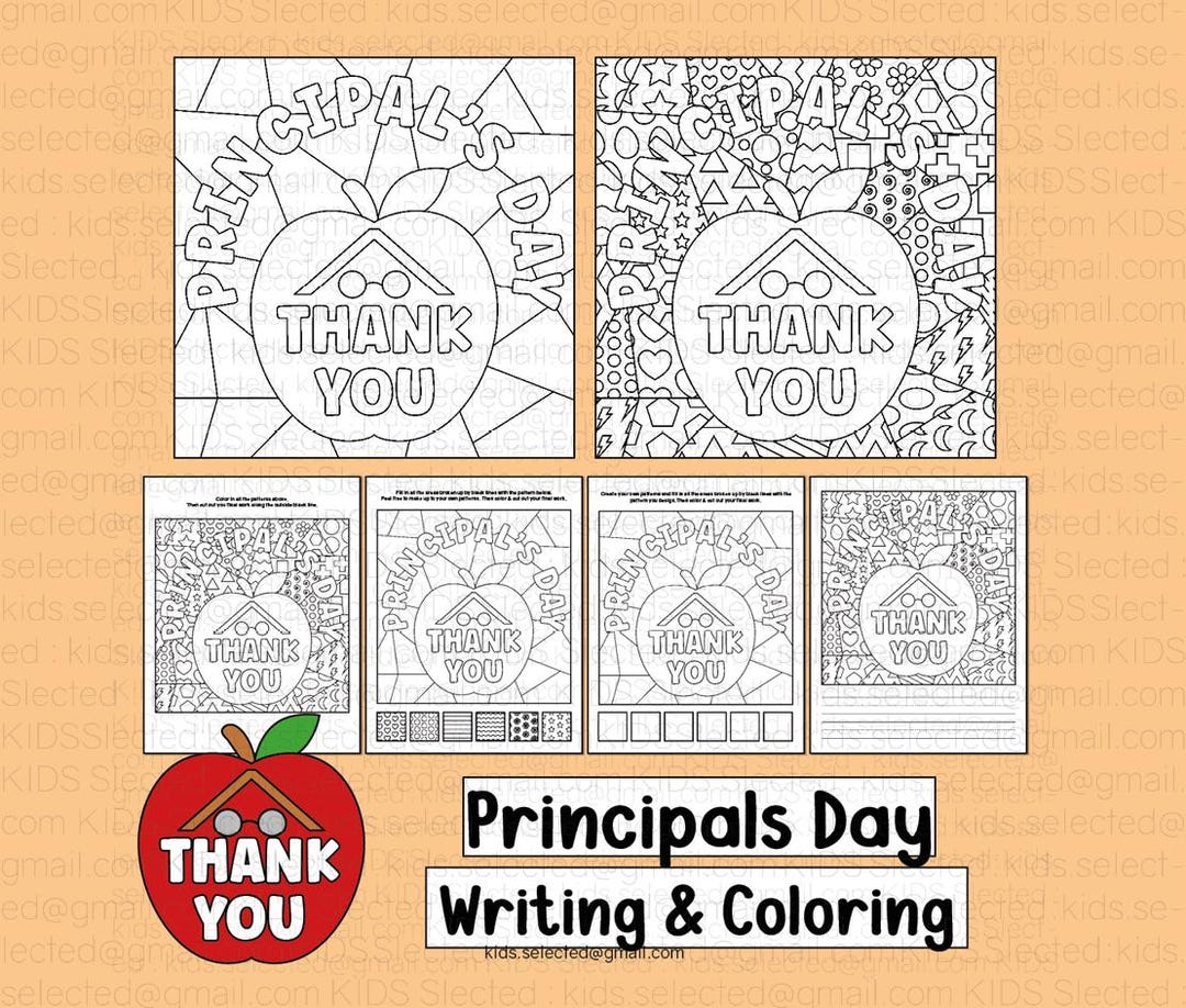 Principals Day Coloring Pages Thank You Pop Art Activities Printable ...