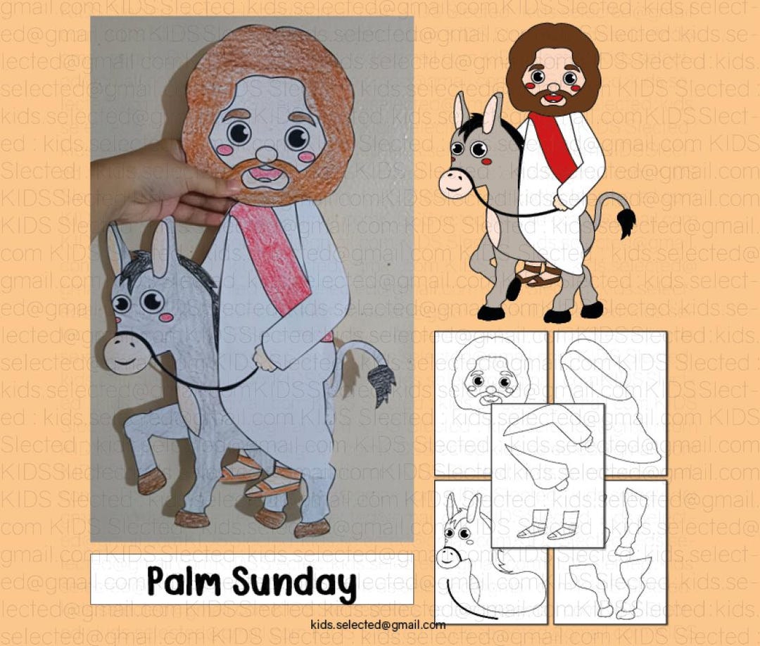 Palm Sunday Bulletin Board Jesus Craft Easter Story Activities Coloring ...