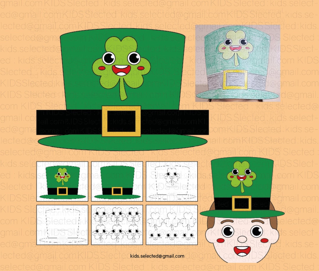 Leprechaun Hat Craft St Patricks Day Activities Paper Crown Headband ...