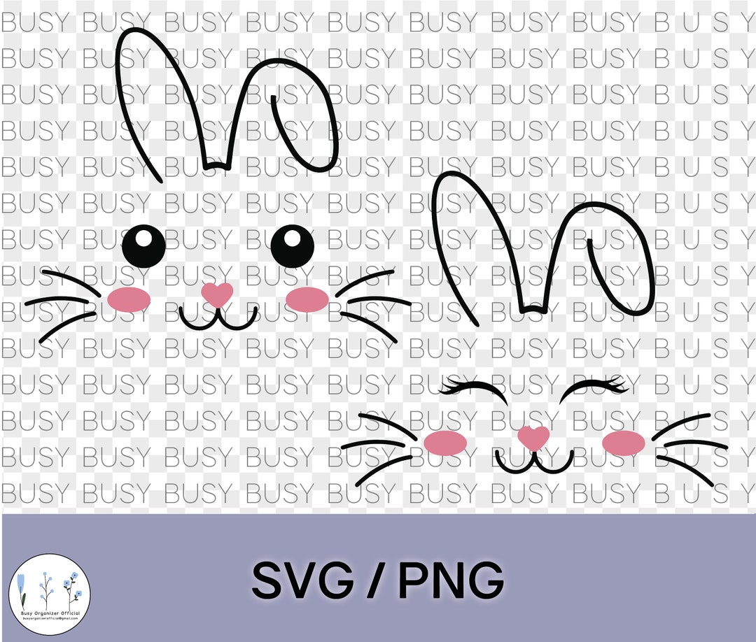 Bunny Face Svg Happy Easter Bunnies Girl Eyelashes Rabbit Png Clipart ...