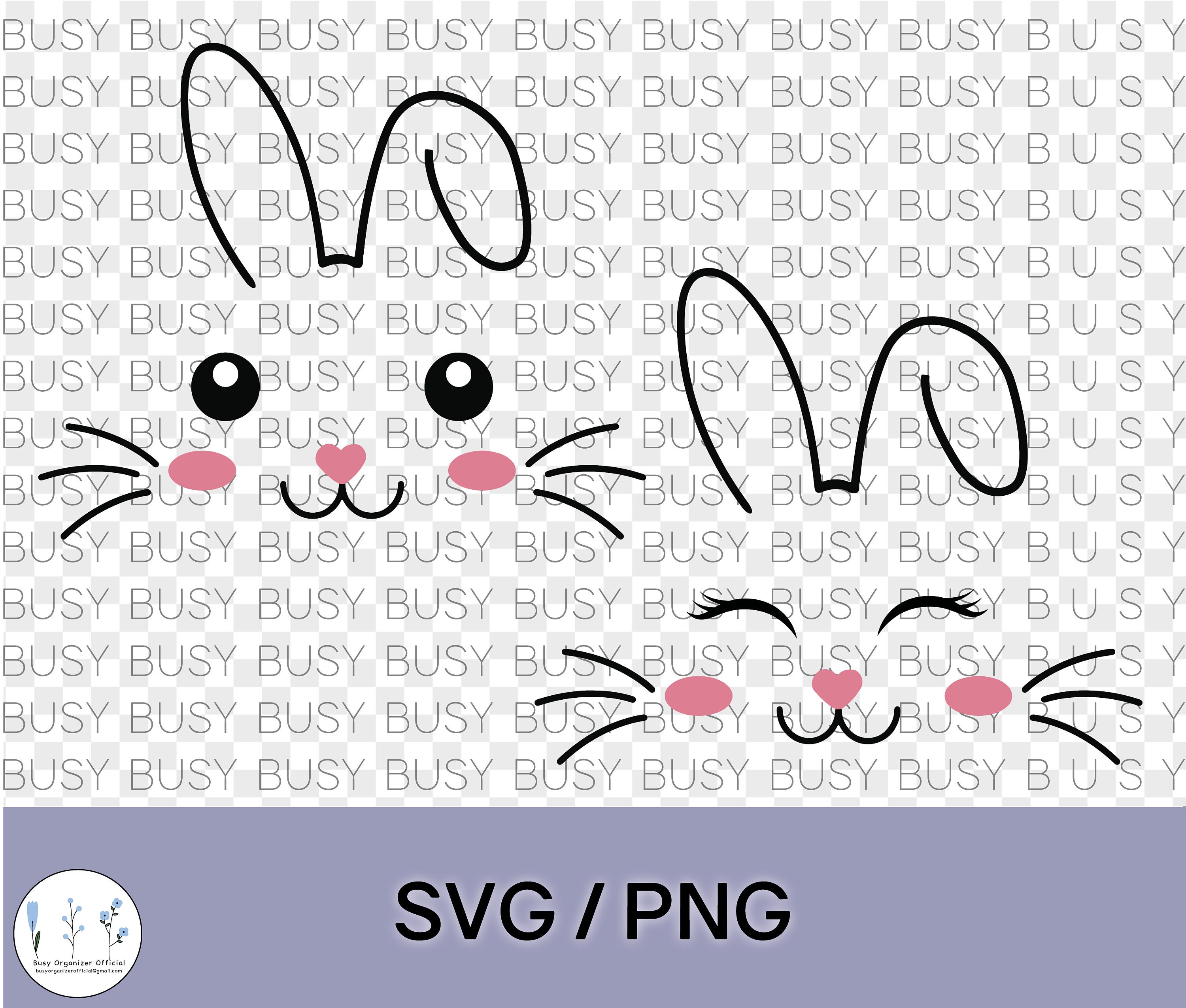 Bunny Face Svg Happy Easter Bunnies Girl Eyelashes Rabbit Png Clipart ...