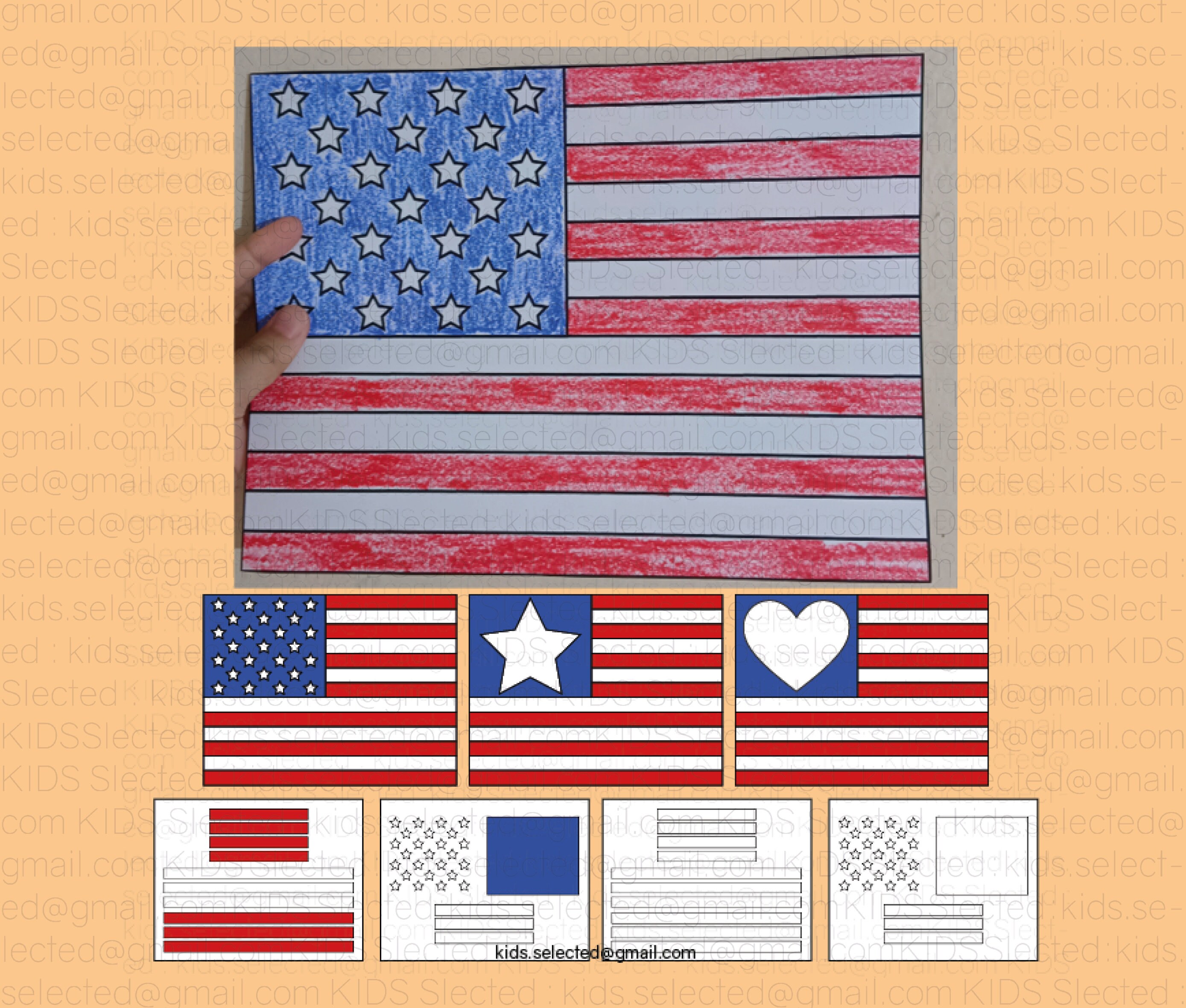 4th of July Bulletin Board American Flag Craft USA Patriotic Coloring ...