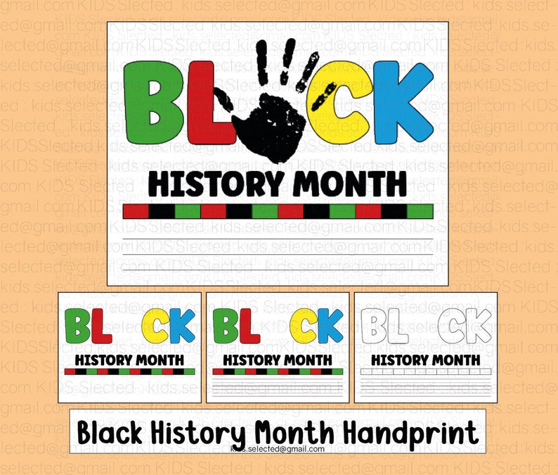Black History Month Handprint Crafts Bulletin Board Writing Activities ...