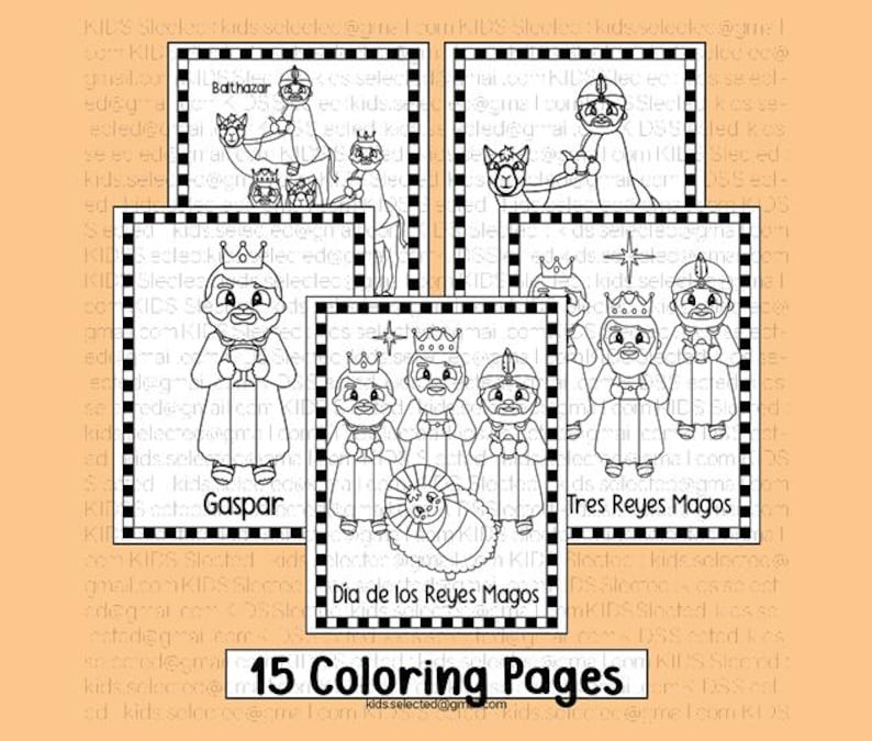 Three Kings Day Coloring Pages Epiphany Activities 3 Wise Men - Etsy