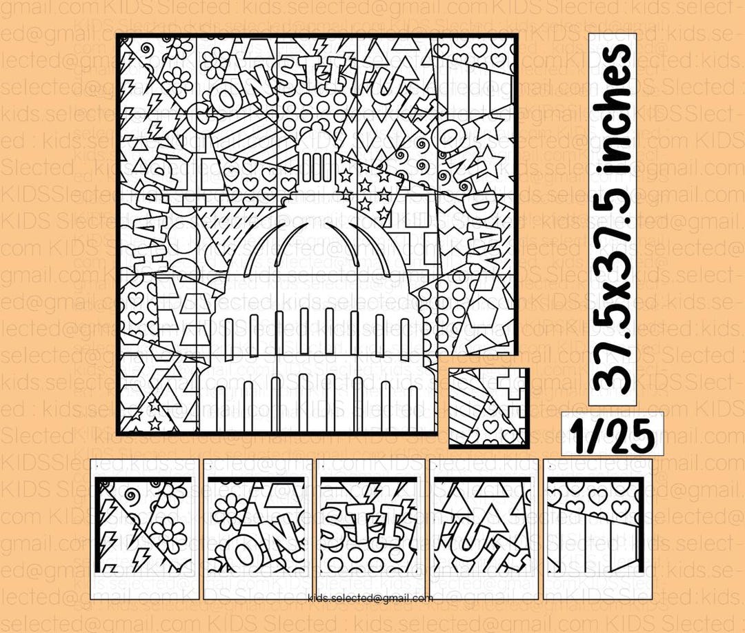 Constitution Day Bulletin Board September Collaborative Poster Coloring ...