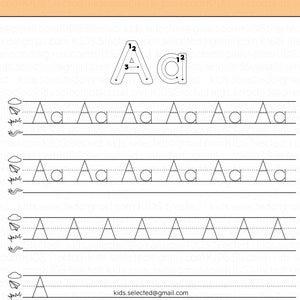 Alphabet Tracing Worksheets Printable Letter ABC Handwriting Practice ...