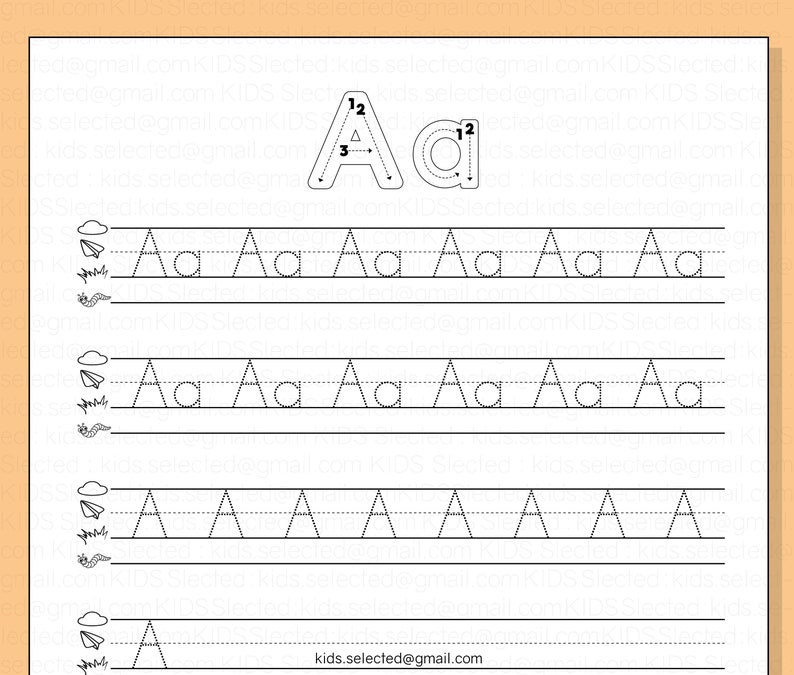 Alphabet Tracing Worksheets Printable Letter ABC Handwriting Practice ...