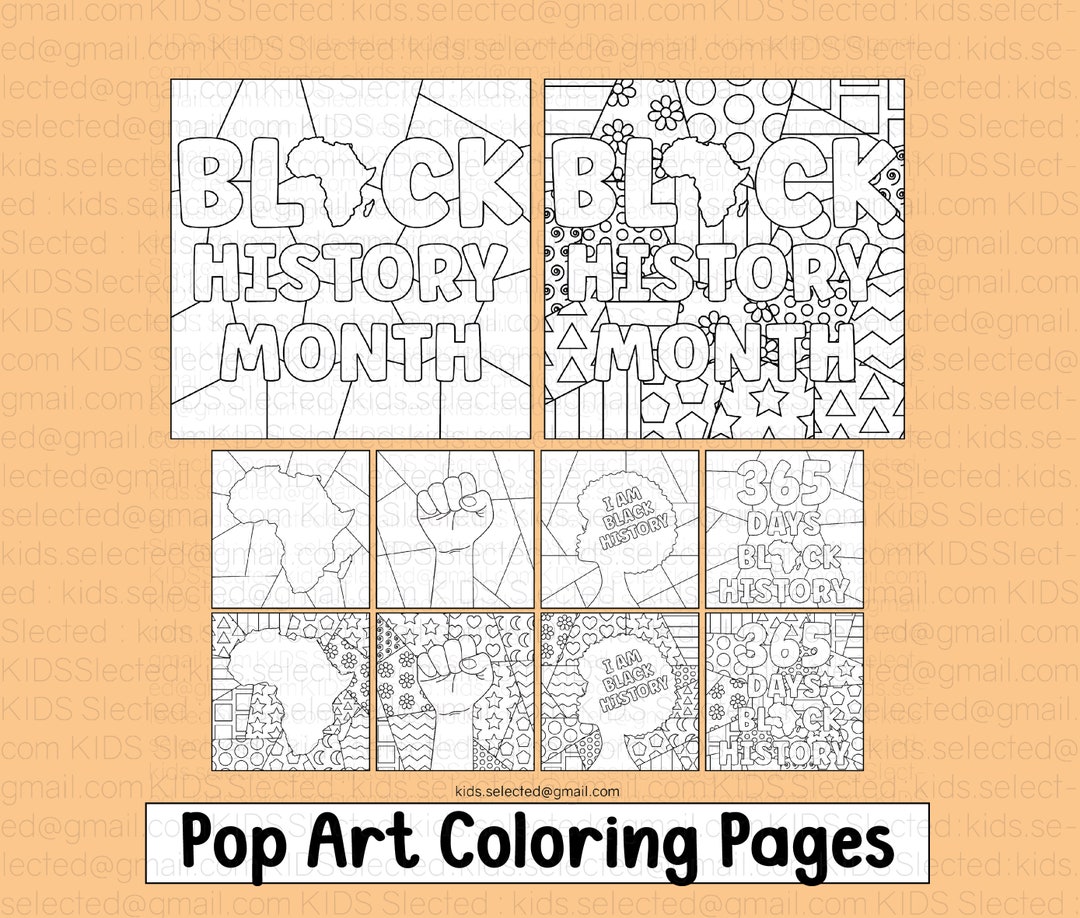 Black History Month Coloring Pages Activities African Pop Art Bulletin ...