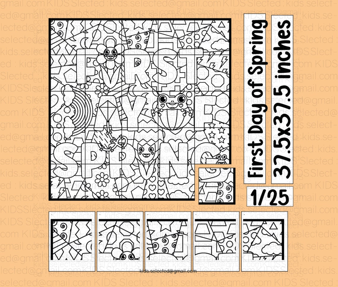 First Day of Spring Bulletin Board Flower Coloring Pages Activities ...