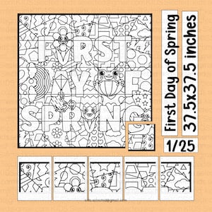 First Day of Spring Bulletin Board Flower Coloring Pages Activities ...