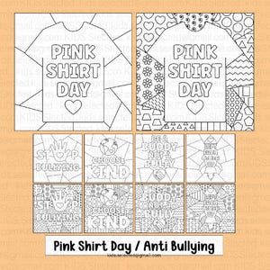 Anti Bullying Coloring Pages Pink Shirt Day Activities Stop Bullying ...