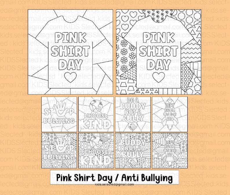 Anti Bullying Coloring Pages Pink Shirt Day Activities Stop Bullying ...