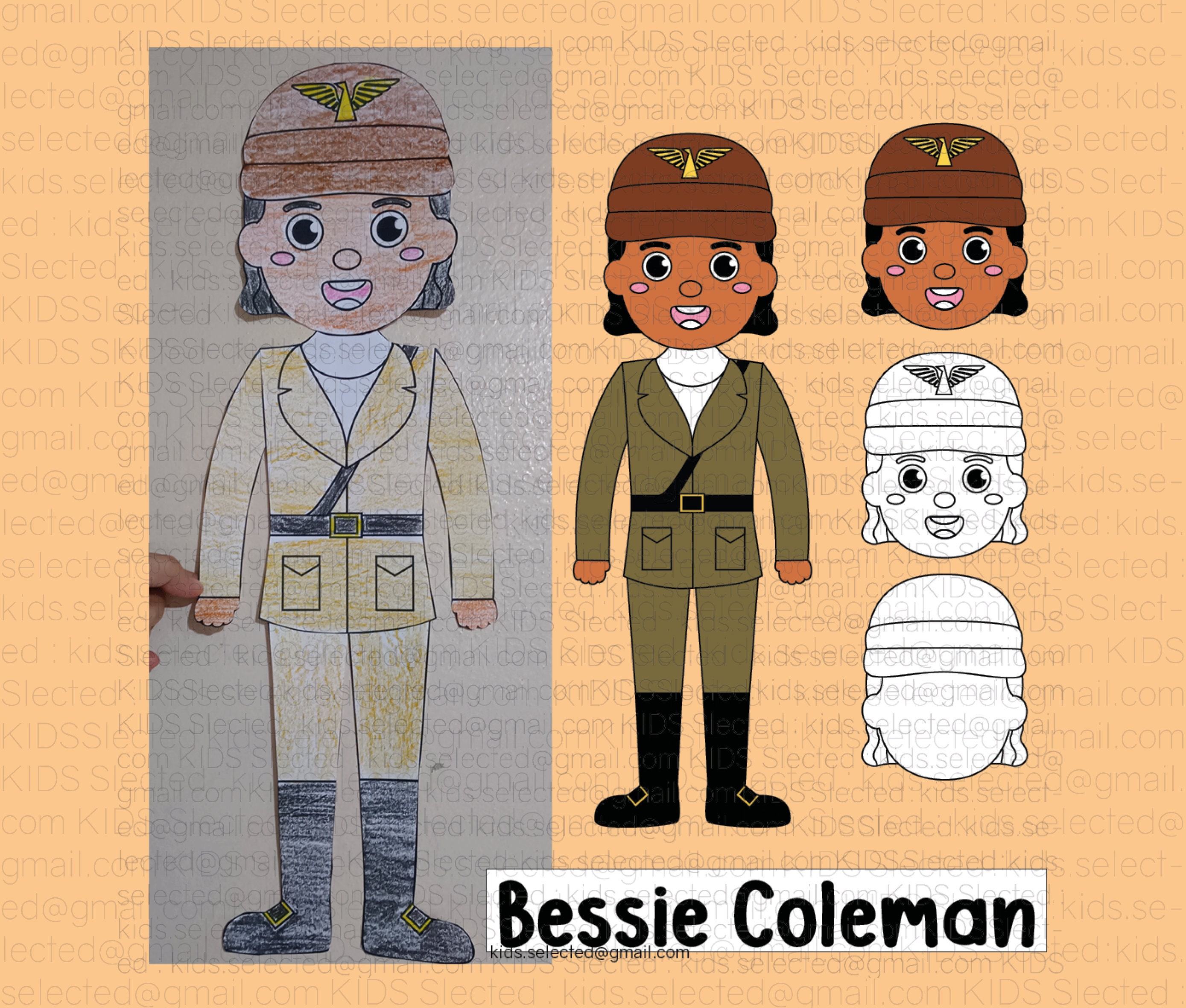 Black History Month Bulletin Board Bessie Coleman Craft Coloring Pages ...