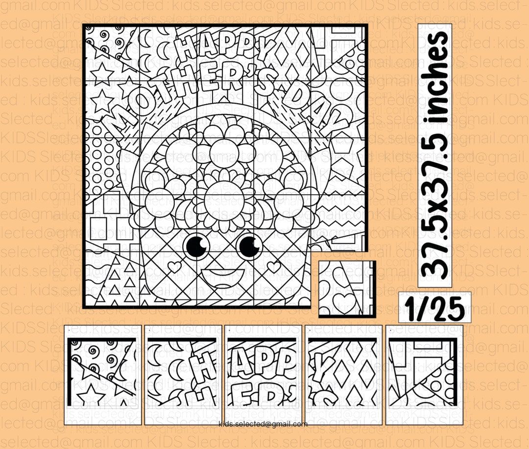 Mothers Day Bulletin Board Flower Basket Gift for Mom Coloring Page ...