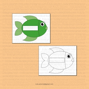 Editable Name Tags Fish for Kids Printable Student Desk Name Plate ...