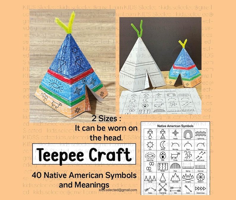 Teepee Craft Native American Symbols - Etsy