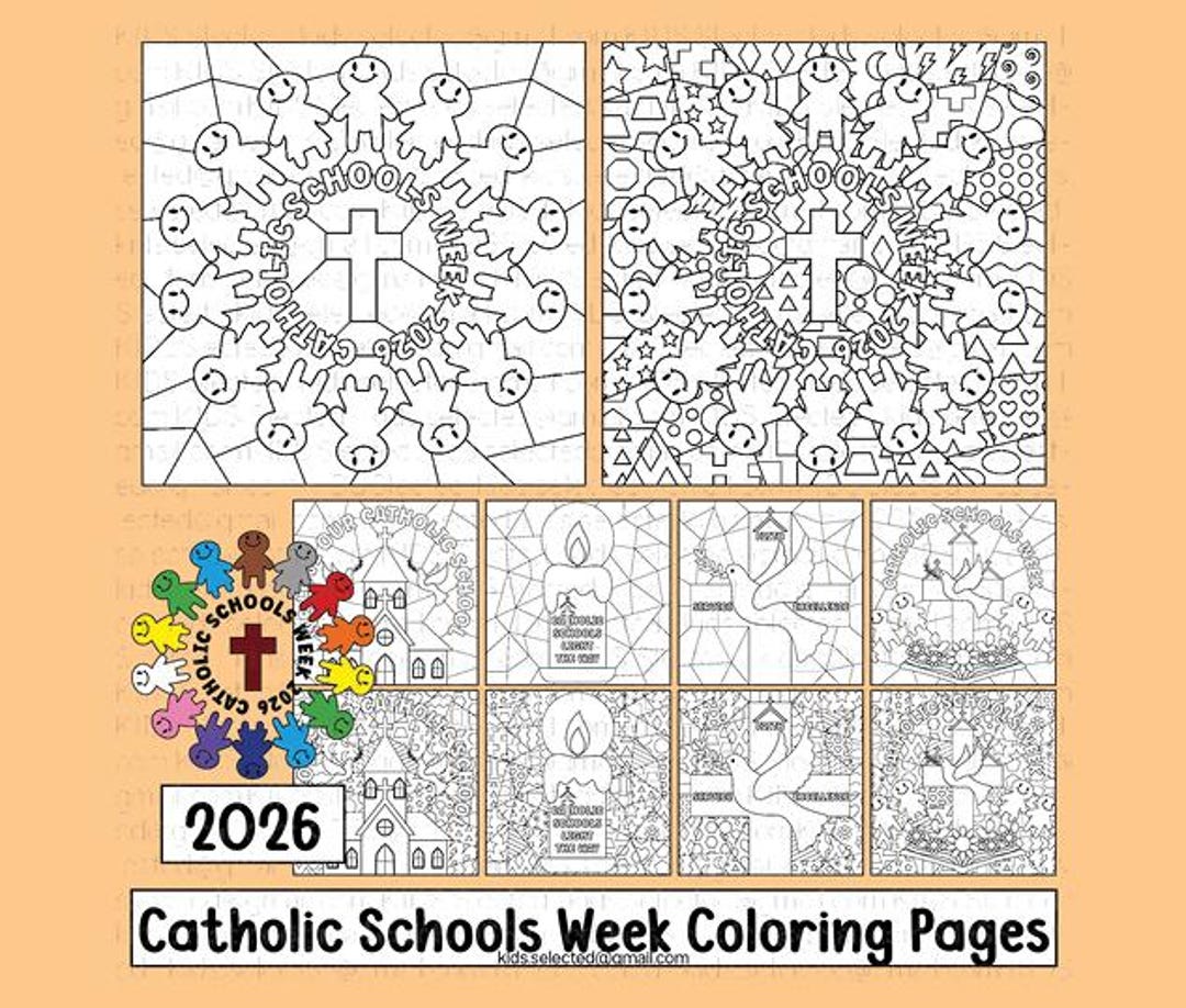Catholic Schools Week Coloring Pages Art Projects 2026 - Etsy