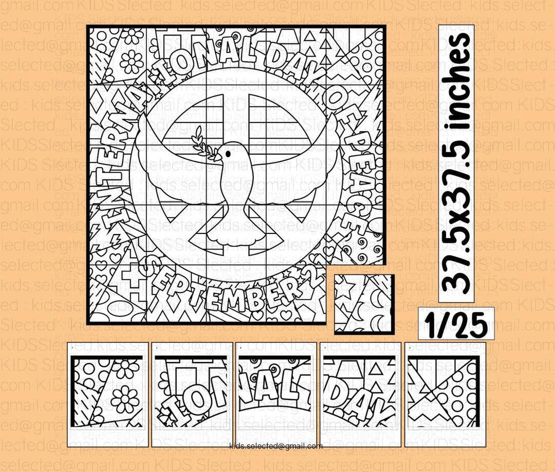 International Day of Peace Bulletin Board Collaborative Poster Coloring ...