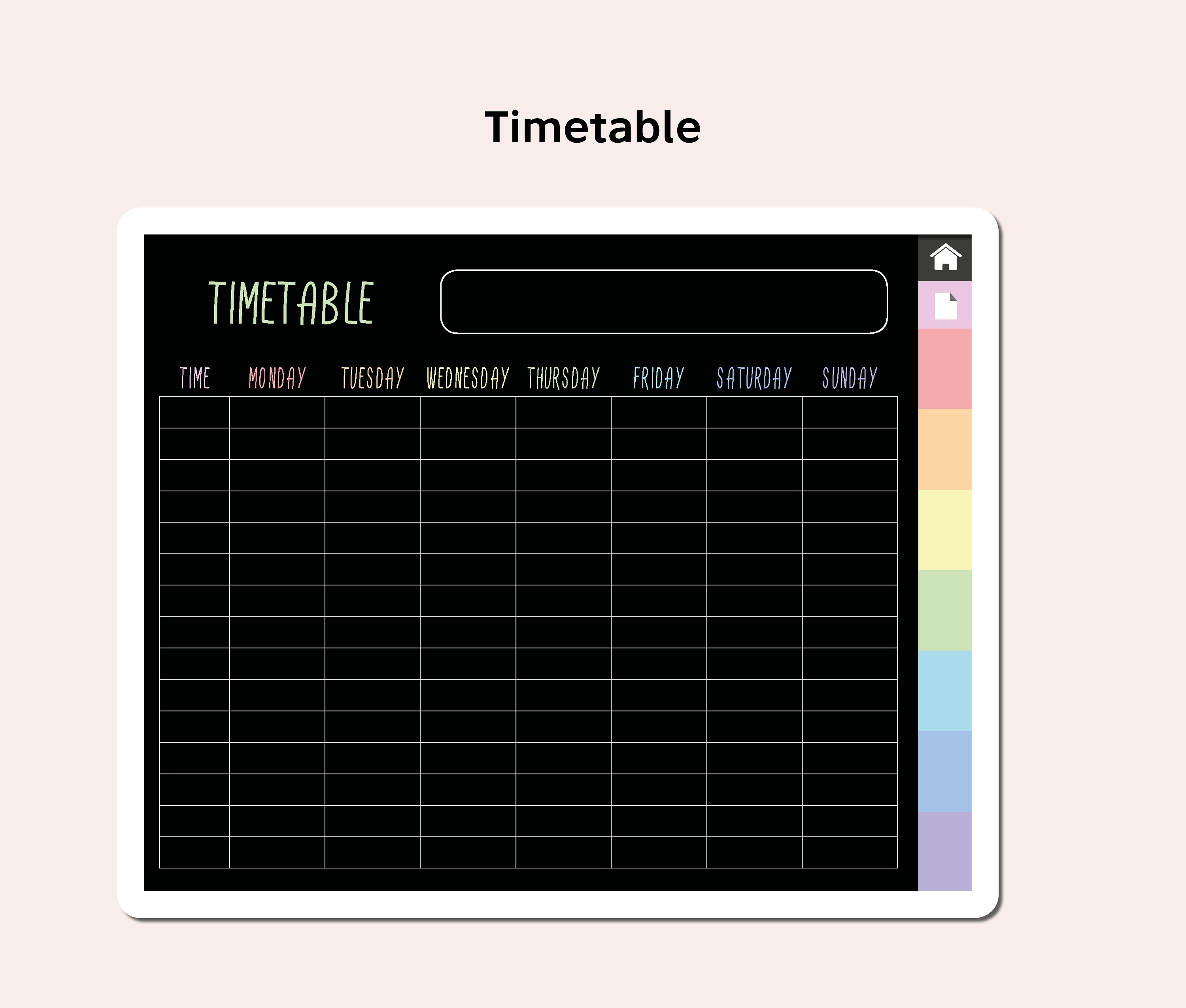 Digital Notebook Dark Mode Landscape Black Paper 7 Pastel Hyperlinked ...