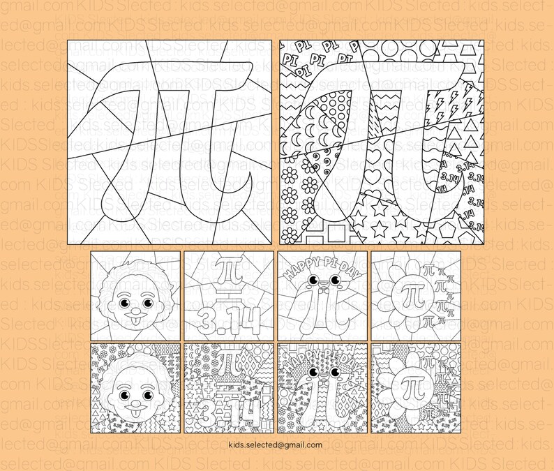 Pi Day Coloring Pages Math Activities Pop Art Albert Einstein Bulletin ...