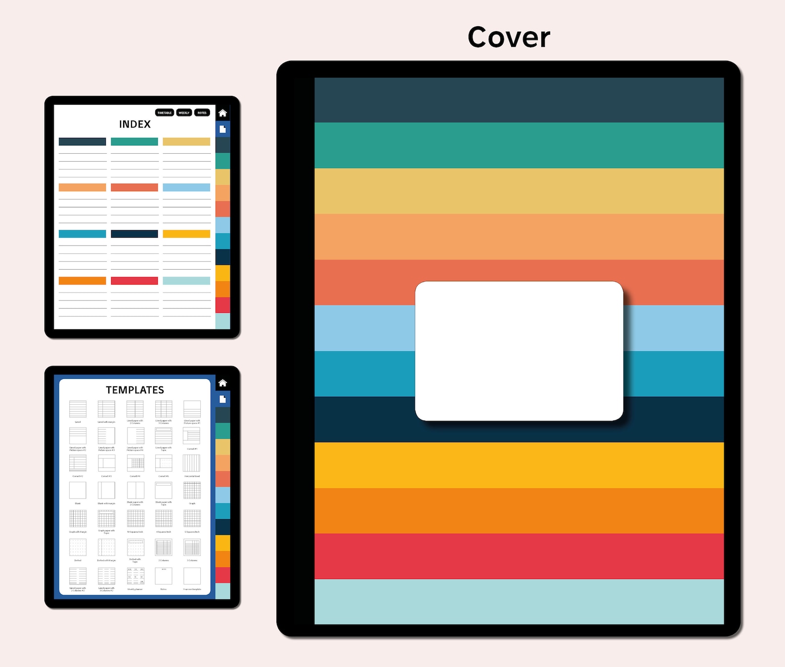 Digital Notebook 12 Hyperlinked Tabs for Goodnotes Notability | Etsy