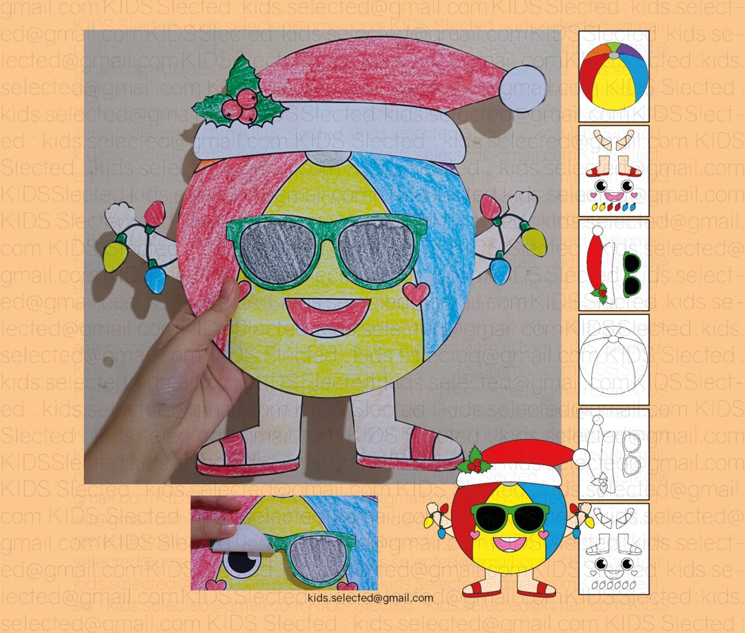 Christmas in July Bulletin Board Beach Ball Craft Summer Coloring ...