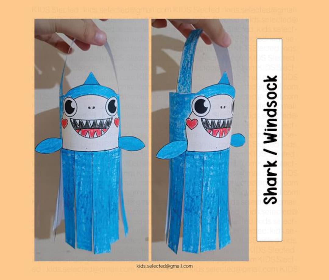 Shark Craft Windsock Hanging Projects Summer Bulletin Board Ocean ...