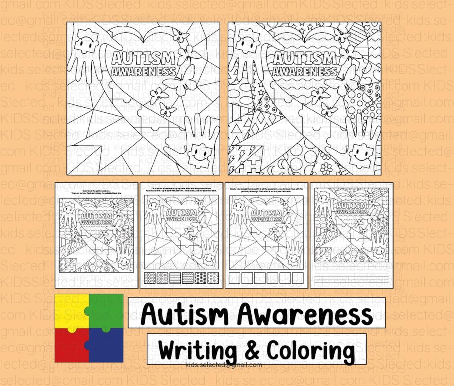 Autism Awareness Coloring Pages Pop Art Activities Bulletin Board ...