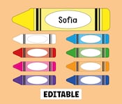 Crayon Cubby Label for Daycare or Prek, Editable in Canva - Etsy Canada