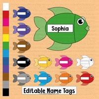 Students Name Labels, School Name Tags for Sticker Papers, Ocean ...