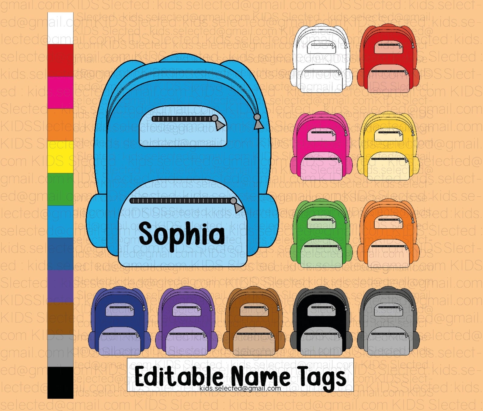 Editable Name Tags for Kids Printable Student Desk Name Plate Label ...