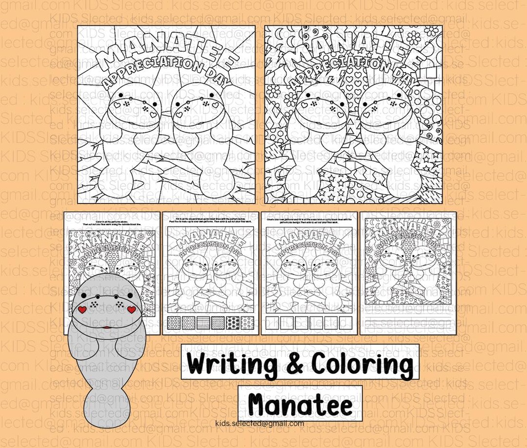 Manatee Coloring Pages Pop Art Writing Activities Animal Bulletin Board ...