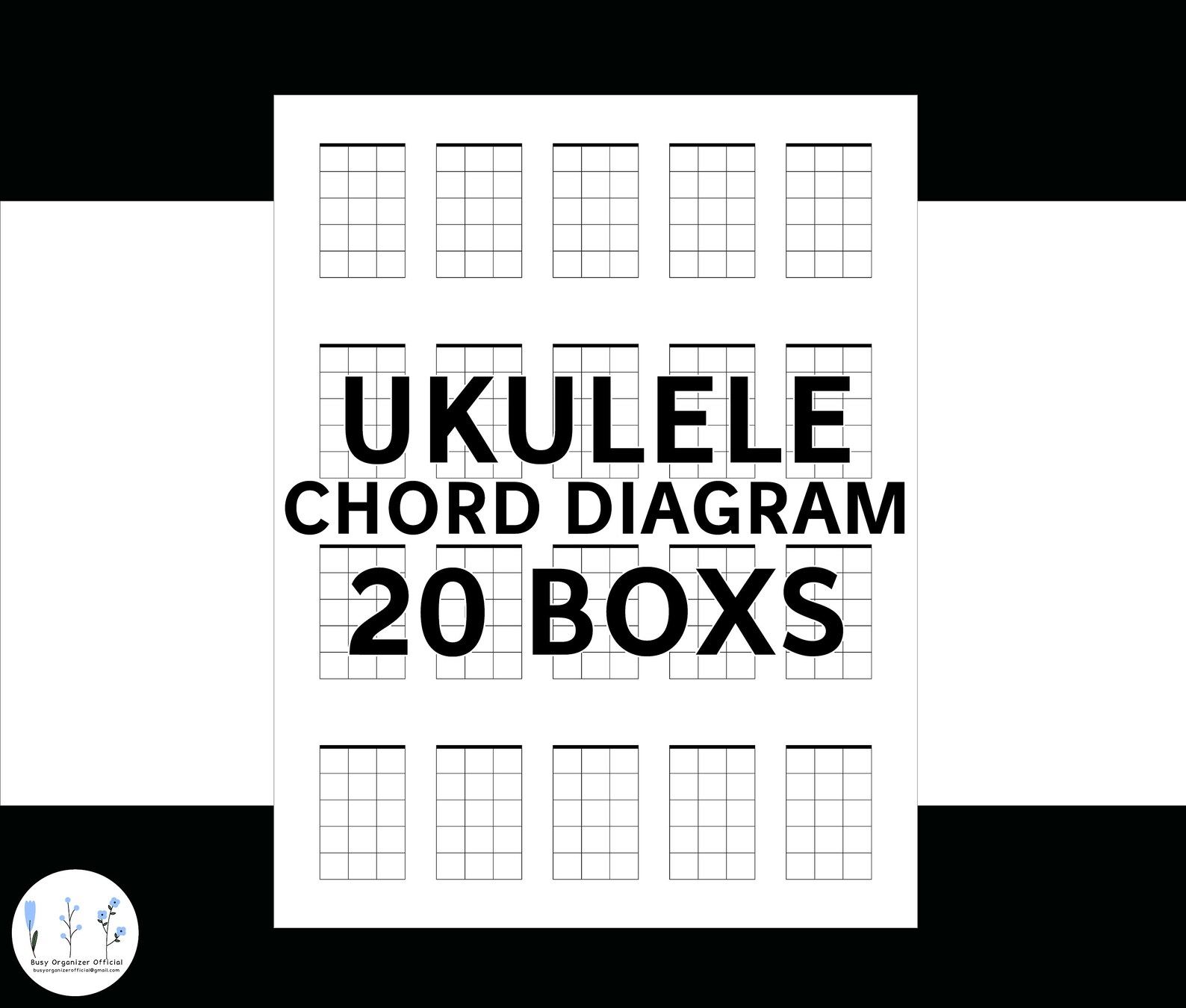 Ukulele Chord Chart Blank Diagrams Printable Pdf Digital Instant ...