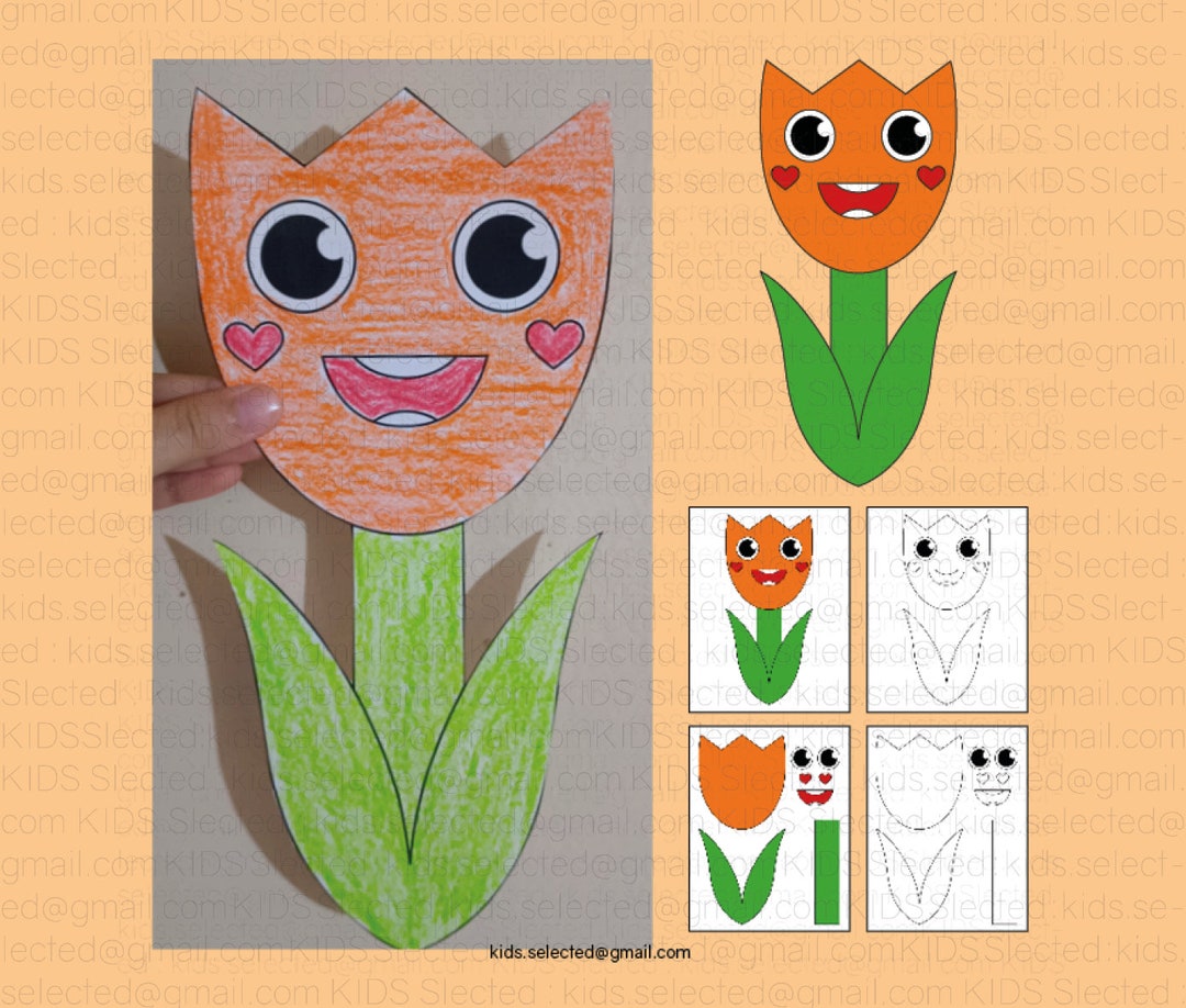 Spring Flower Craft Bulletin Board Coloring Pages Activities Build a ...
