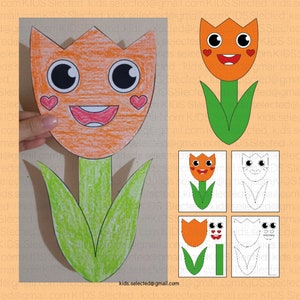 Spring Flower Craft Bulletin Board Coloring Pages Activities - Etsy